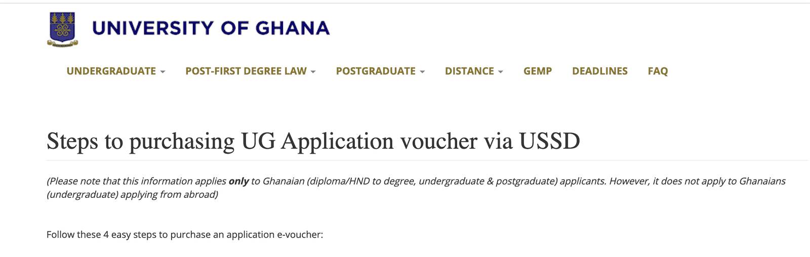 How to Purchase UG Application Voucher/Form via MoMo
